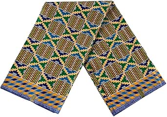 African Ankara Fabric - Kente Java Wax Blue : Amazon.co.za: Arts & Crafts