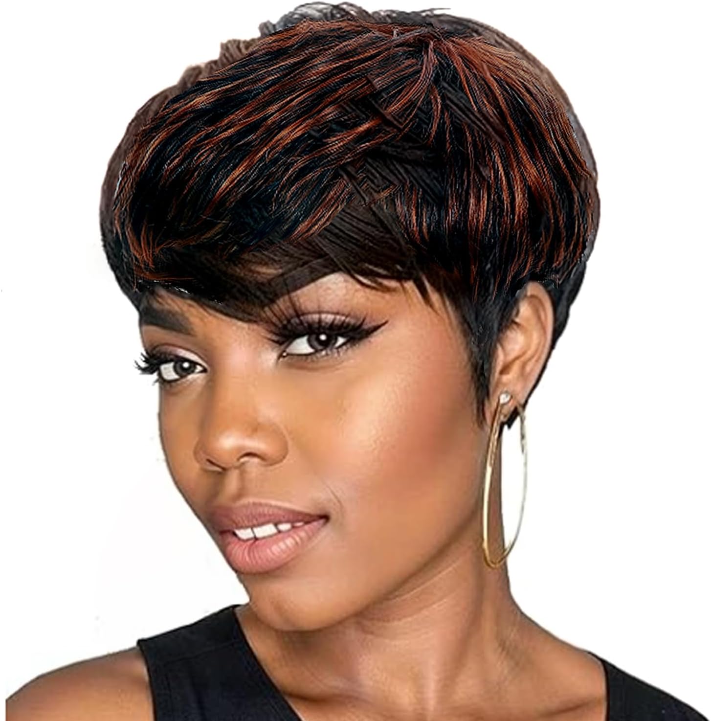 Amazon.com : HOTJAR Afro Wig Short Kinky Curly Human Hair Wig For Women ...