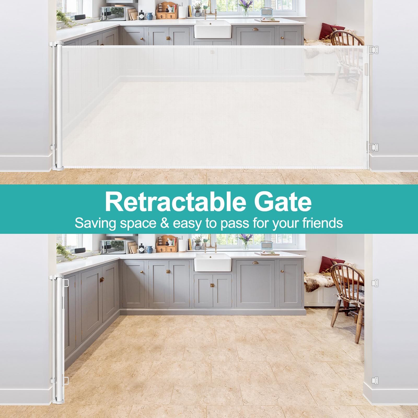 Snapklik.com : 42" Tall X 95" Wide Extra Tall Baby Gate Extra Long Baby ...