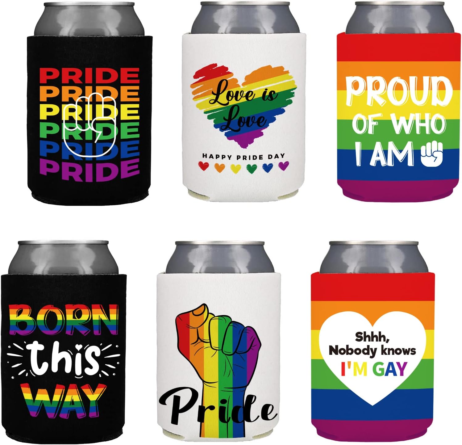 Amazon.com: Remerry 24 Pack Pride Party Decorations Pride Can Cooler ...