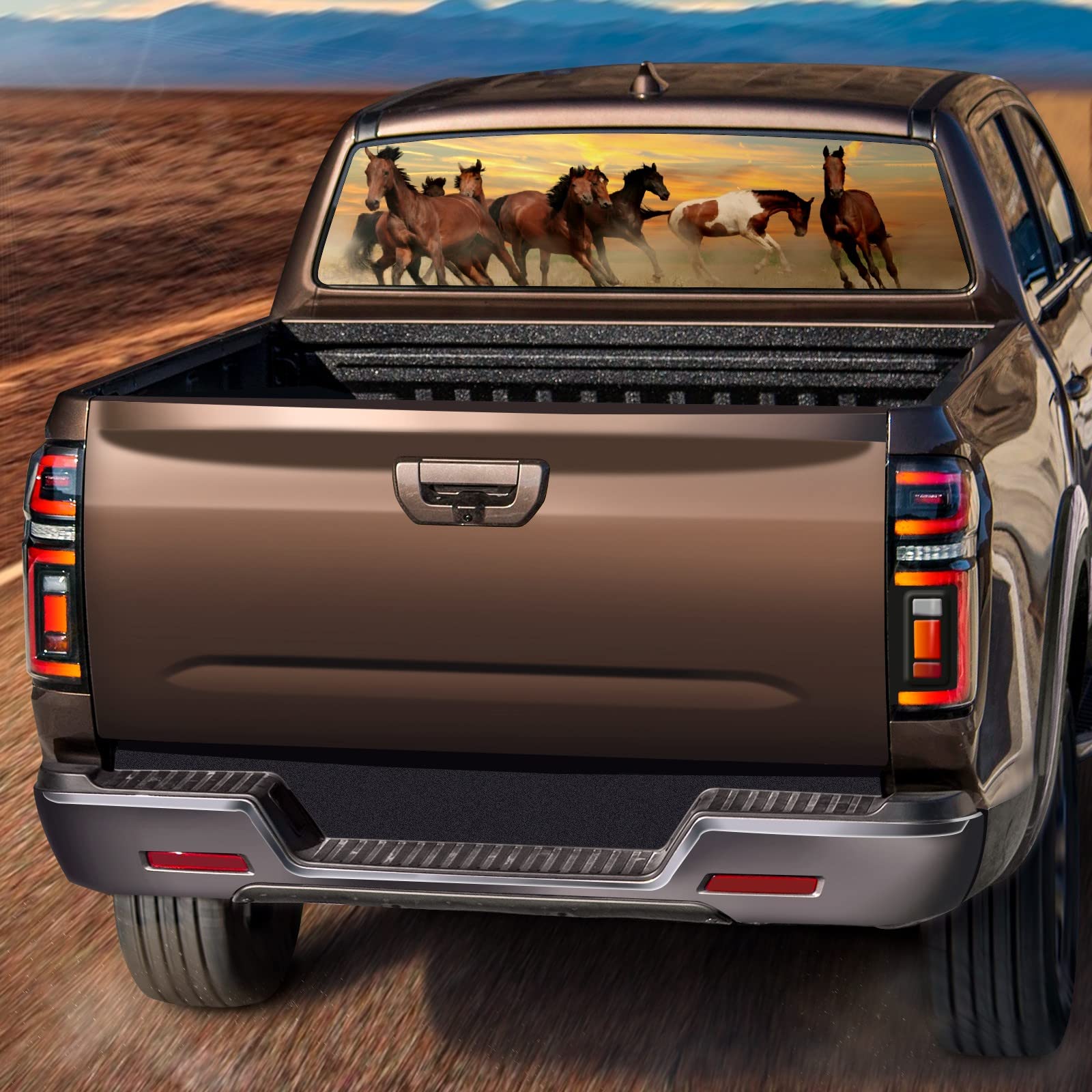 Pickup Truck Rear Window Decals Oil Painting Wolf Hipster Rear Window