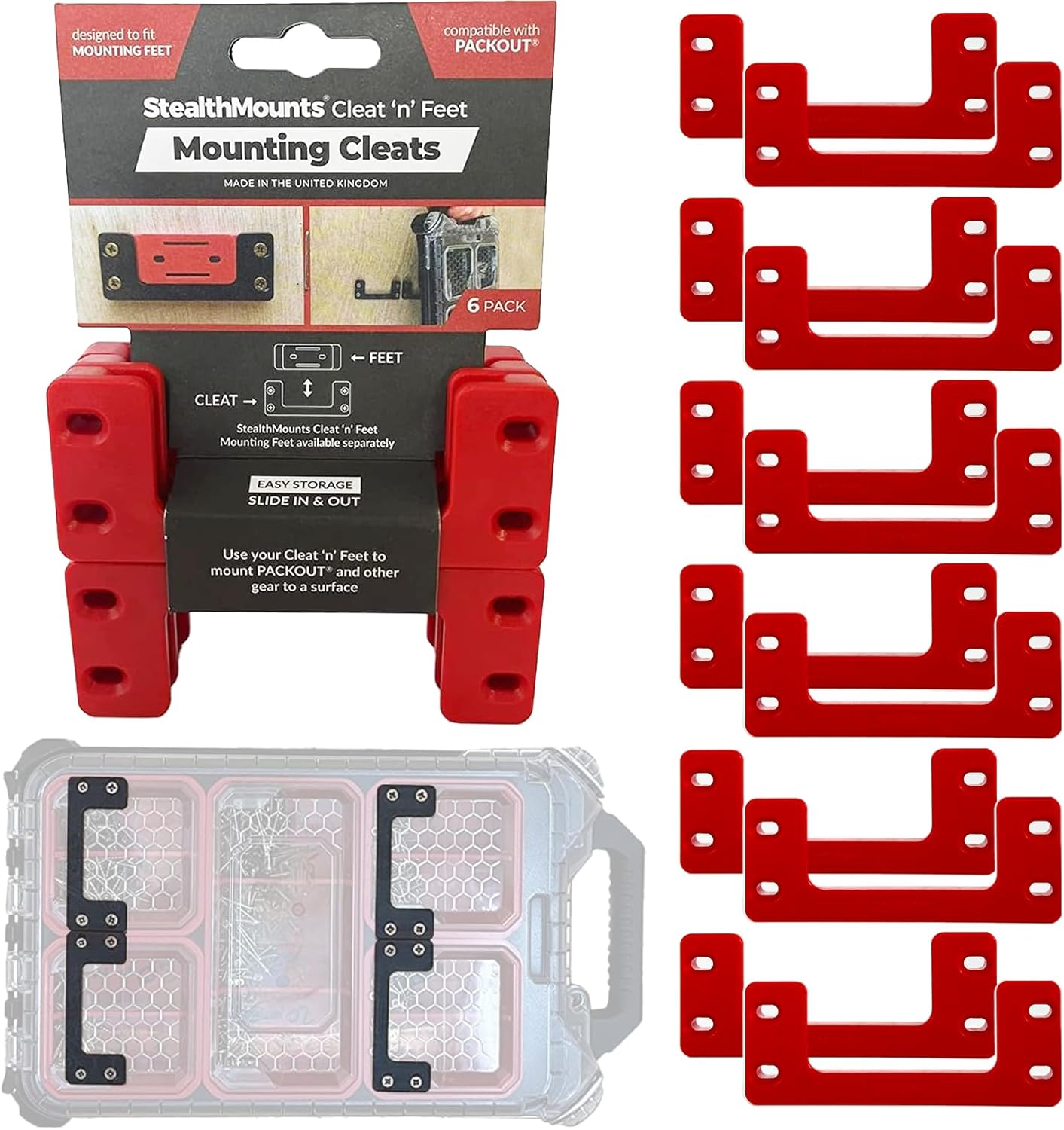 StealthMounts Packout Mounting Cleats 12 Pack | Milwaukee Packout ...