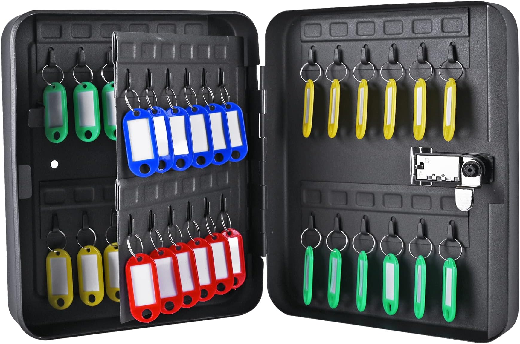 Amazon.com: Key Box Wall Mount, 48 Key Hooks & Tags, Steel Security ...