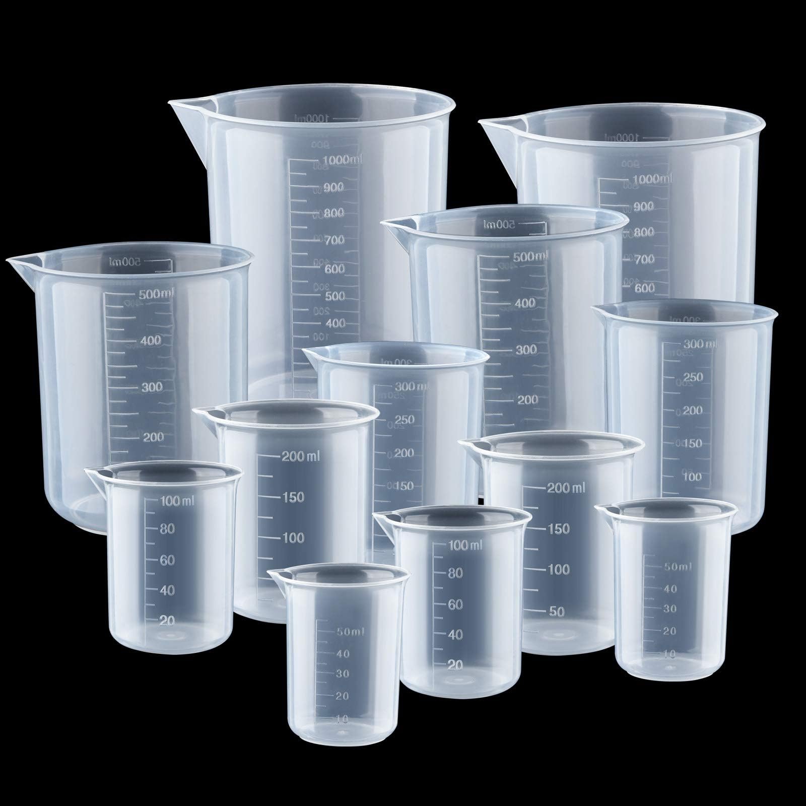 Amazon.com: uxcell Measuring Cup 1000ml PP Plastic Graduated Beaker ...