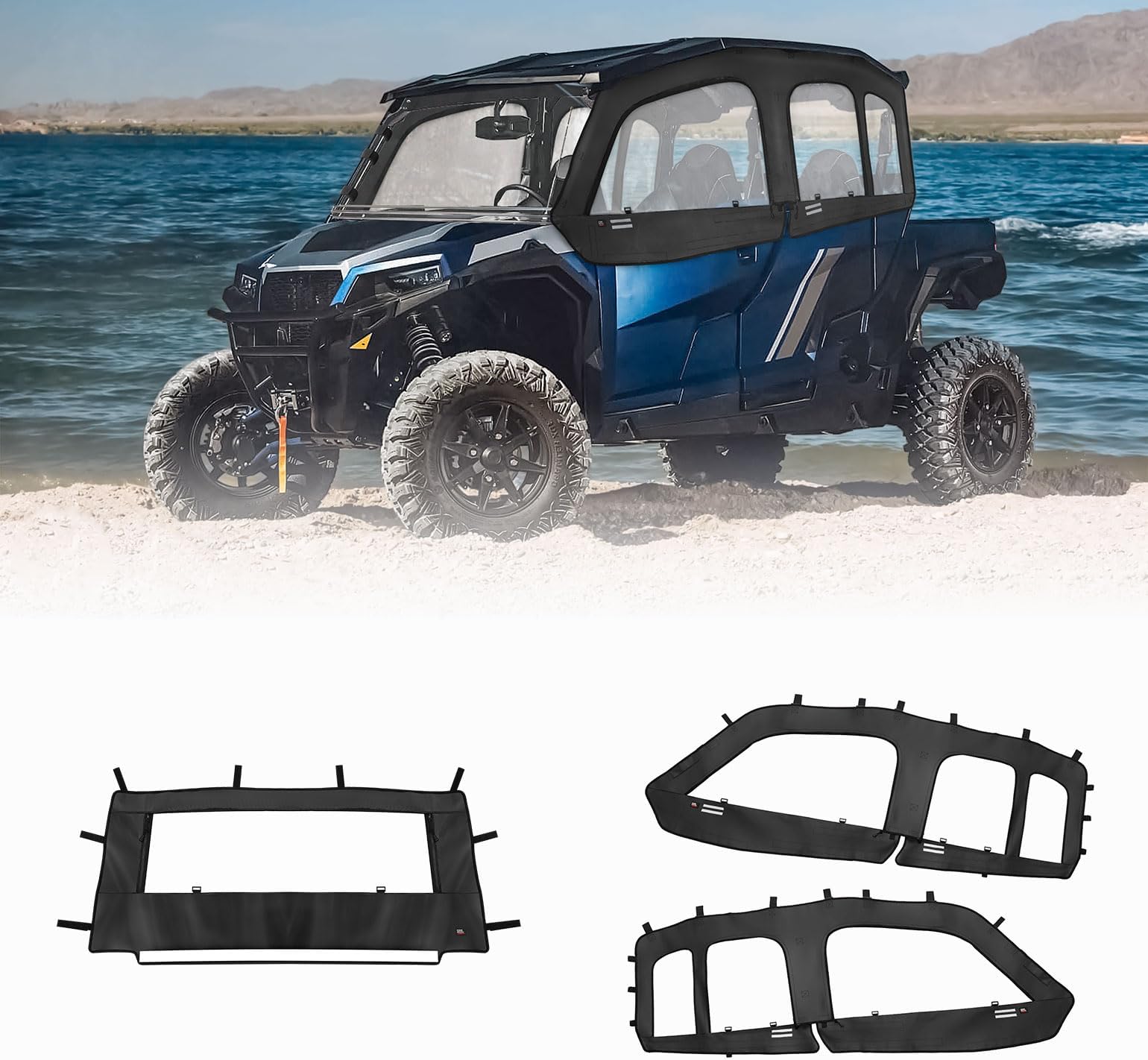 Amazon.com: KEMIMOTO UTV Soft Rear Window and Soft Upper Doors Cab ...