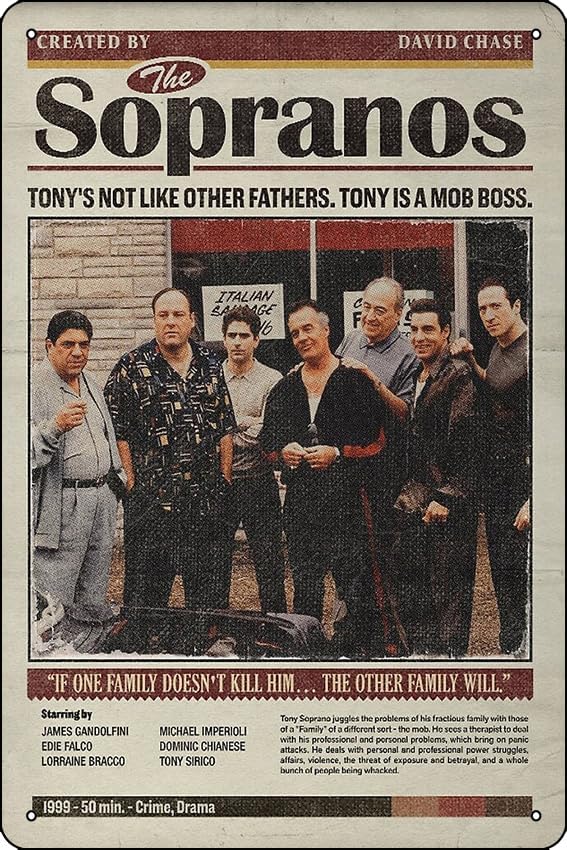 Amazon.com: The Sopranos Poster Metal Tin Sign Plaque Man Cave Wall ...