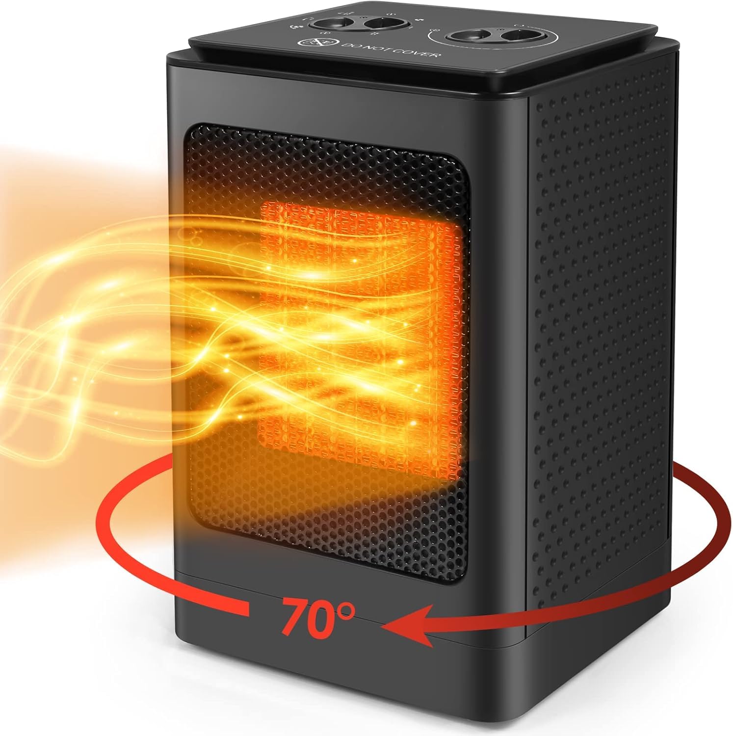 Fan Heater, Portable PTC Space Heater Electric, 750/1500W Fast Heat-up ...