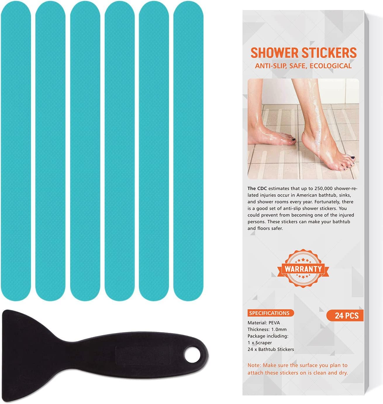Amazon.com: Nodirz Non Slip Bathtub Stickers, 24 PCS Shower Stickers ...