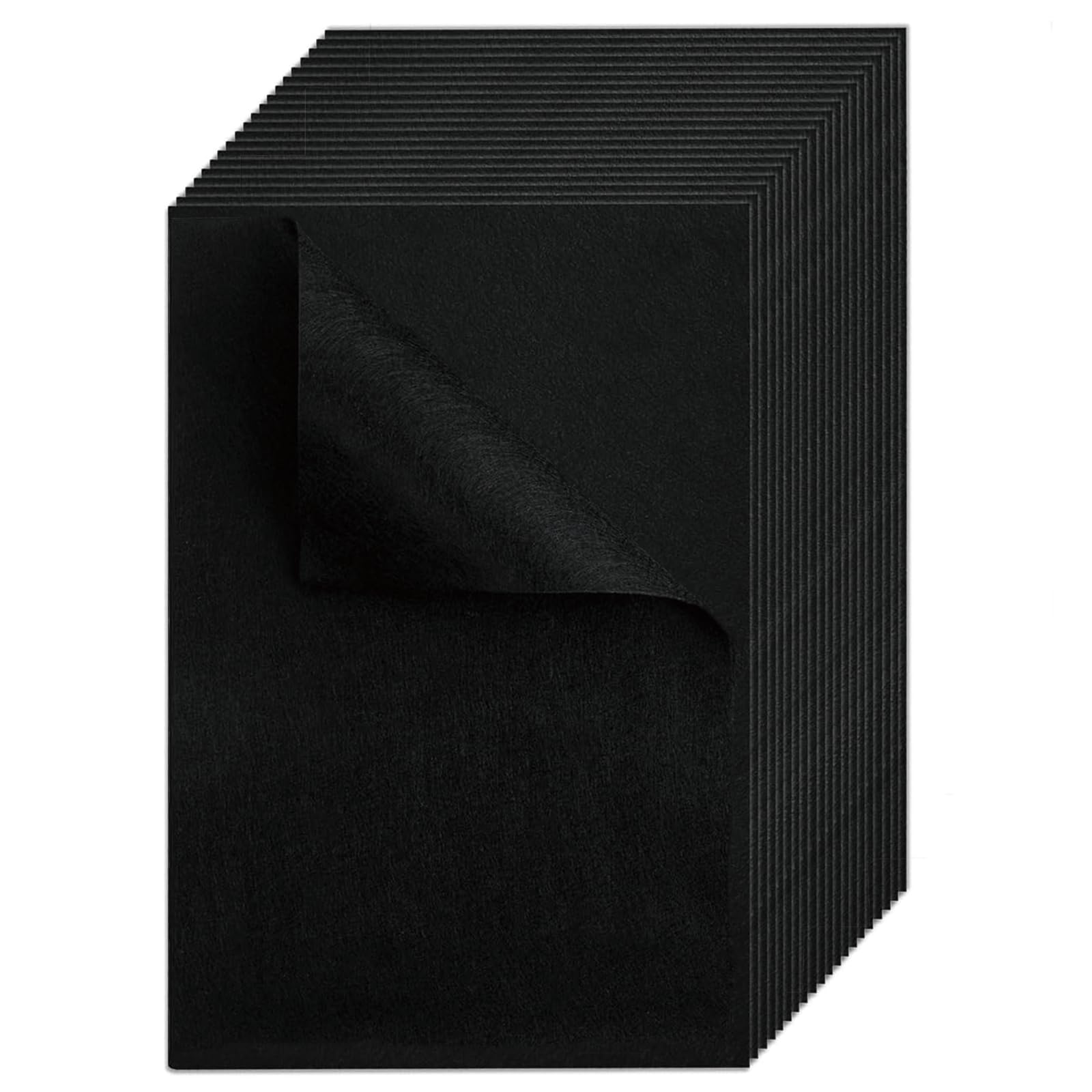 15 Pcs Black Felt, 20 x 30 Cm Black Felt Fabric, Soft Black Material ...