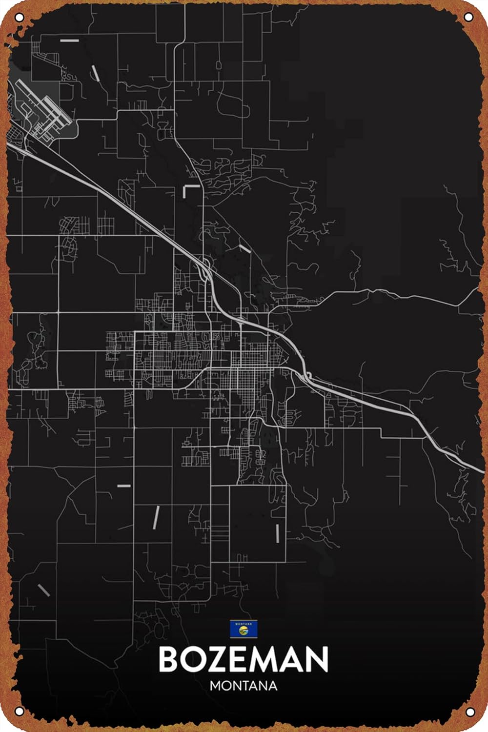 Amazon.com : Bozeman MT Poster Retro Metal tin Sign Halloween Tin Sign ...