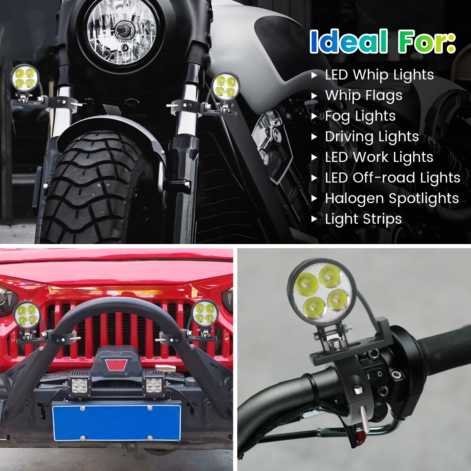 Light Bar Brackets For Motorcycle LED Light Bar Motorbike Headlight