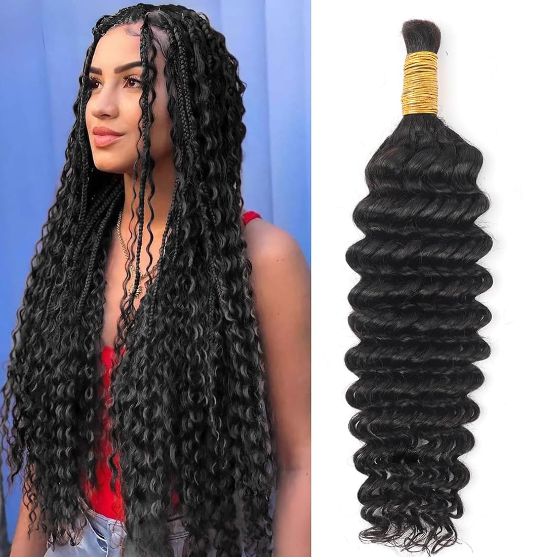 Amazon.com : Human Braiding Hair for Boho Braids 12A 22inch Brazilian ...