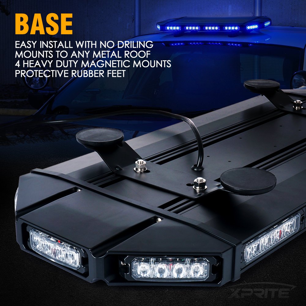 Snapklik.com : Xprite 27" Blue LED Emergency Strobe Light Bar For Police