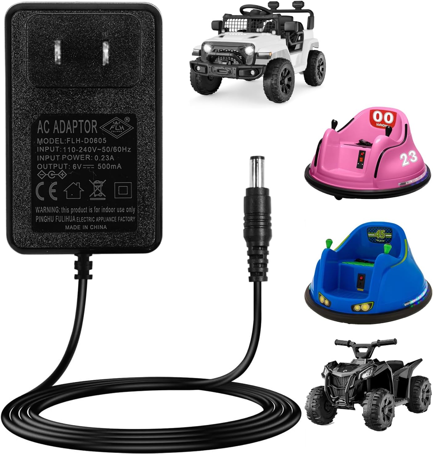 Amazon.com: 6V Charger for Ride On Toys, Bumper Cars & Electric ...