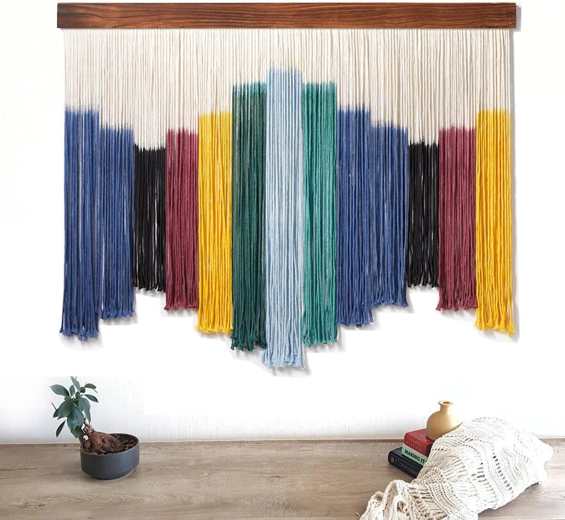 Amazon.com: Mokof Large Macrame Wall Hanging, Colorful Macrame Wall Art ...