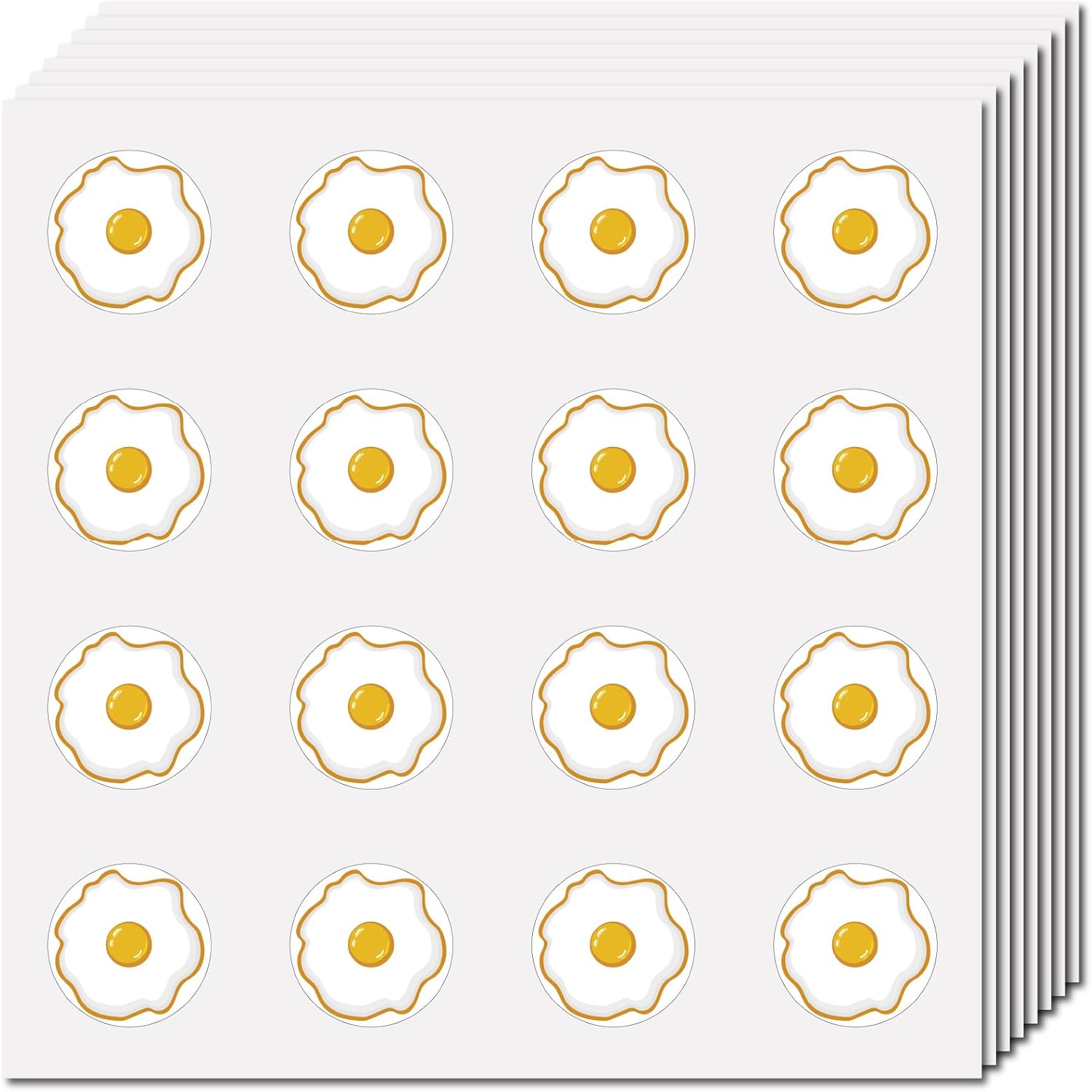 Amazon.com: CREATCABIN Fried Egg Stickers Cartoon Egg Stickers Plastic ...