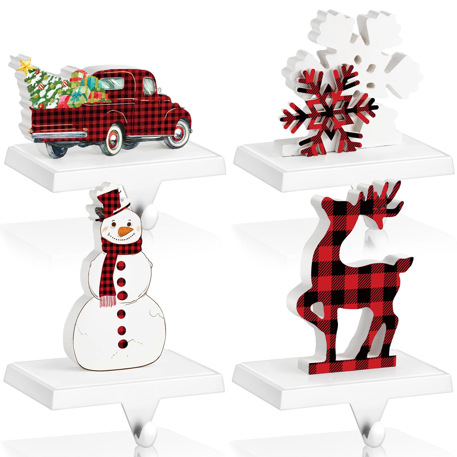 Amazon.com: Hicarer Set of 4 Christmas Stocking Holders for Mantle ...