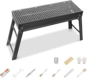 Amazon.com: ORANGE RABBIT bbq pit,Portable Foldable Charcoal Grills for Outdoor BBQ, Heavy Duty ...