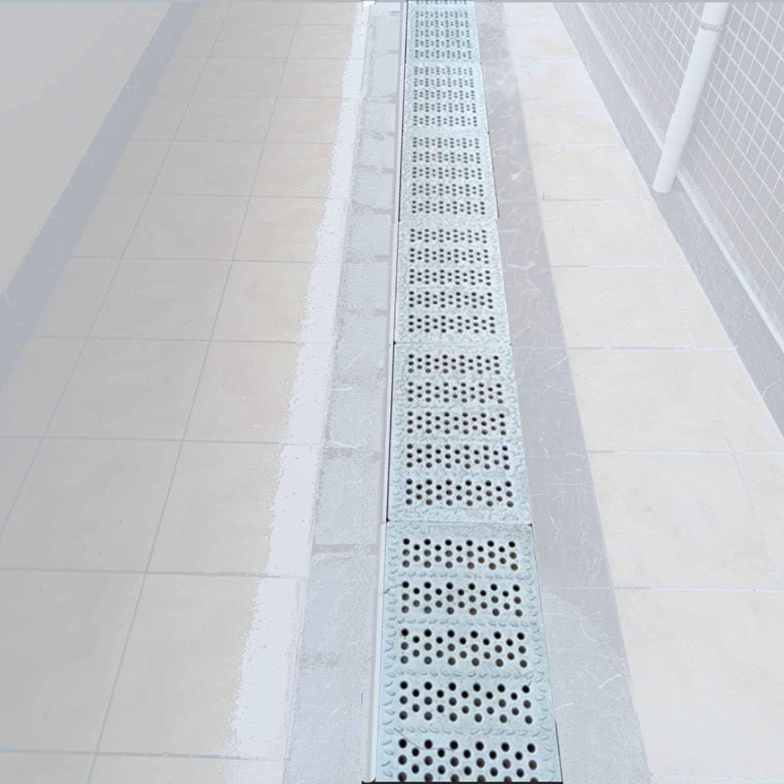 Deck Slab Floor Drains Channel Drain With Grate, Trench Drains For