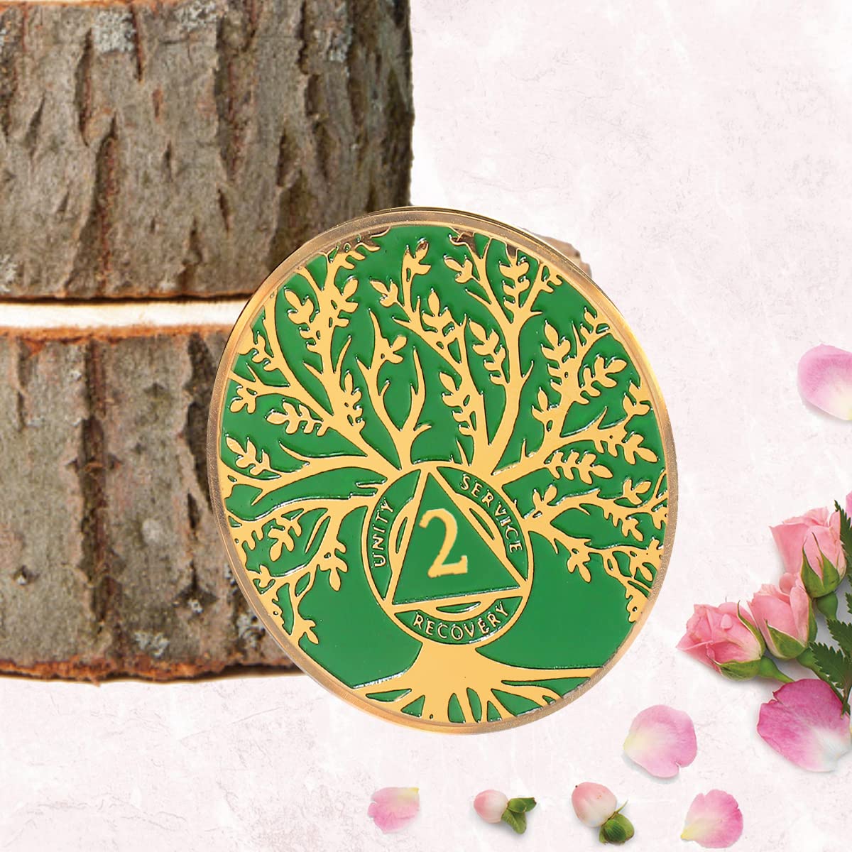 Snapklik.com : 2 Years Sobriety Chip,Tree Of Life One Chip,AA Recovery ...