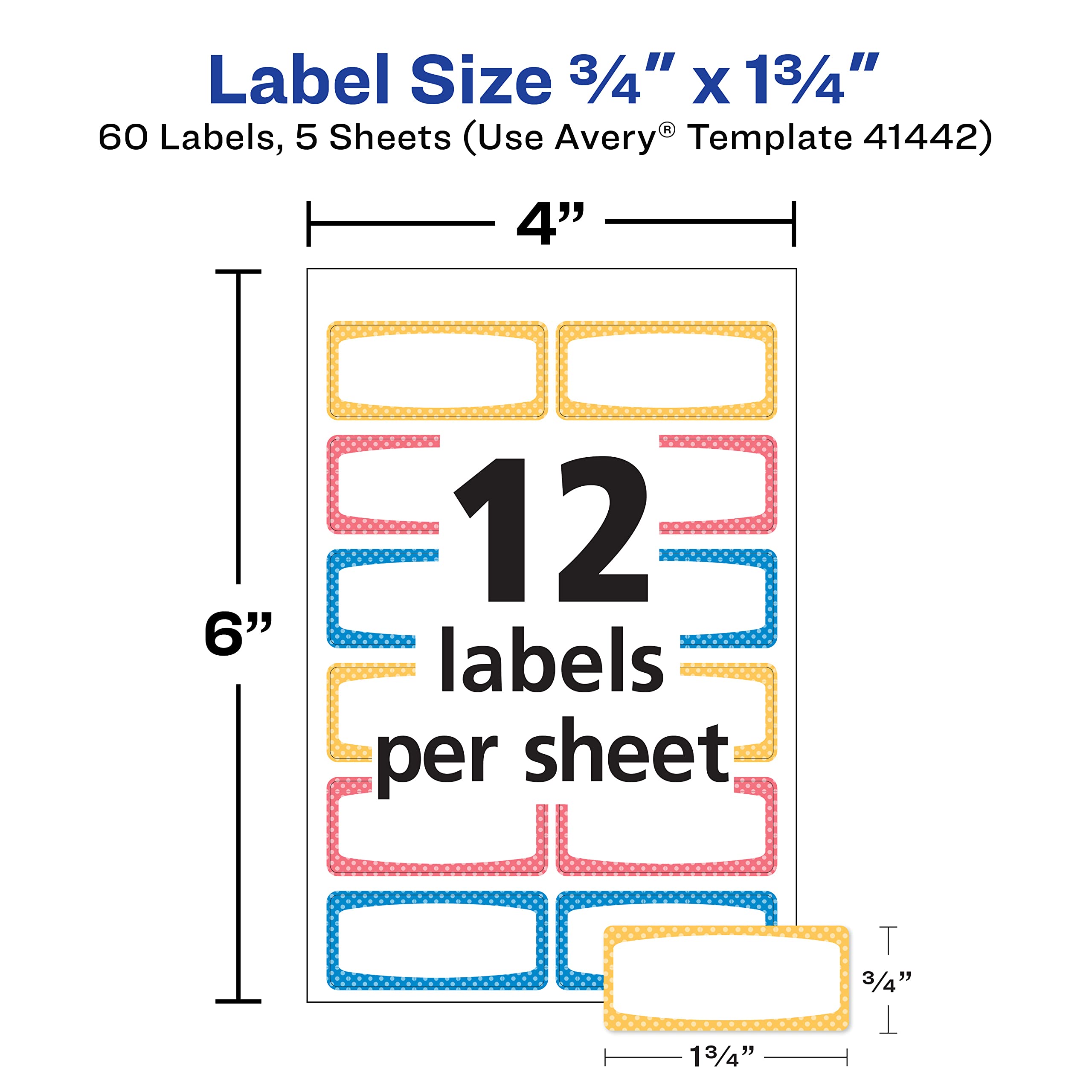 Snapklik.com : Avery Durable Labels For Kids Gear, 3/4" X 1-3/4 ...