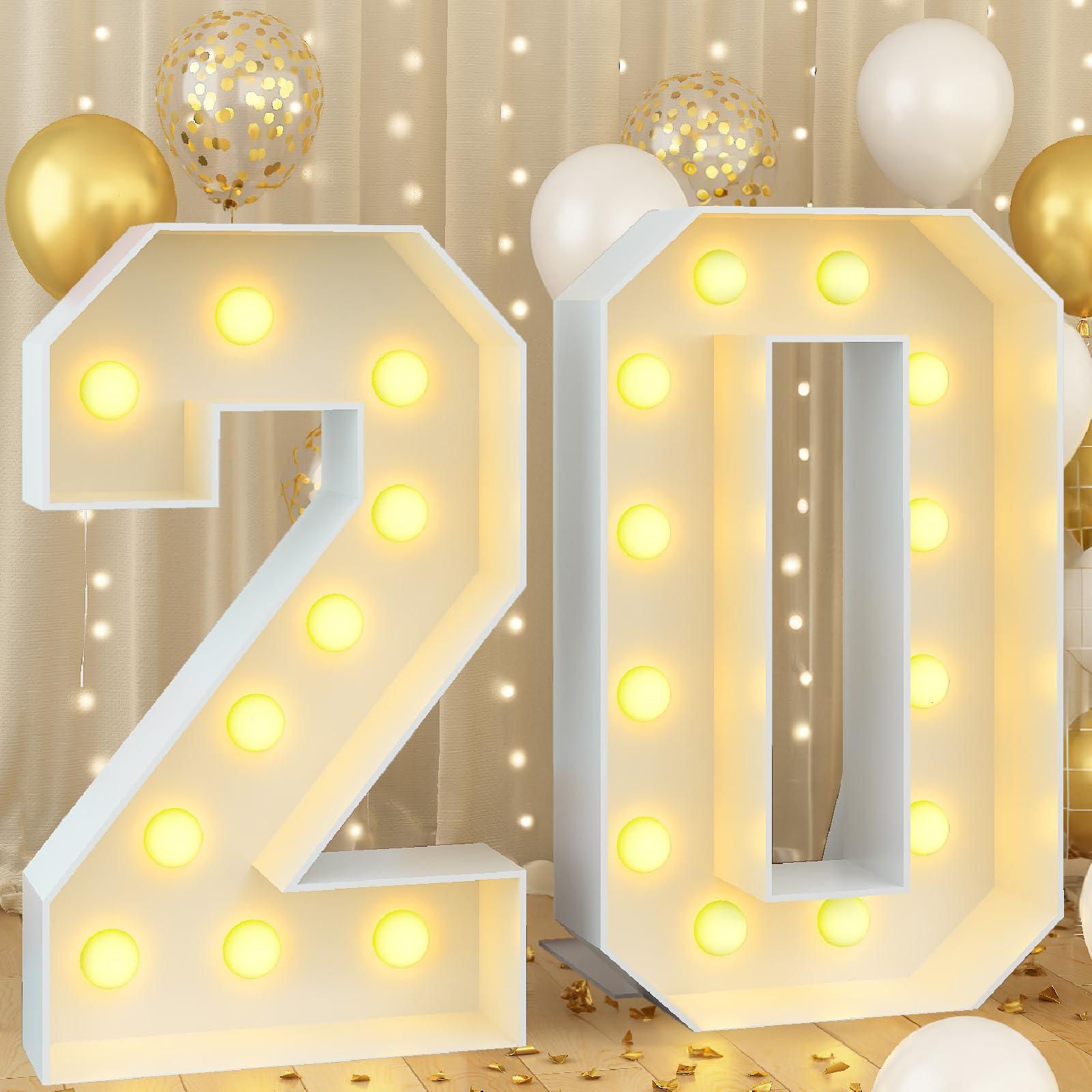 Amazon.com: 4ft Light Up Numbers 20 Large Numbers with Lights Bulbs ...