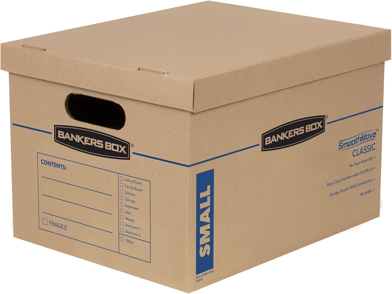 10 BANKERS BOX Strong Moving Boxes, SmoothMove Classic 32 Litre ...