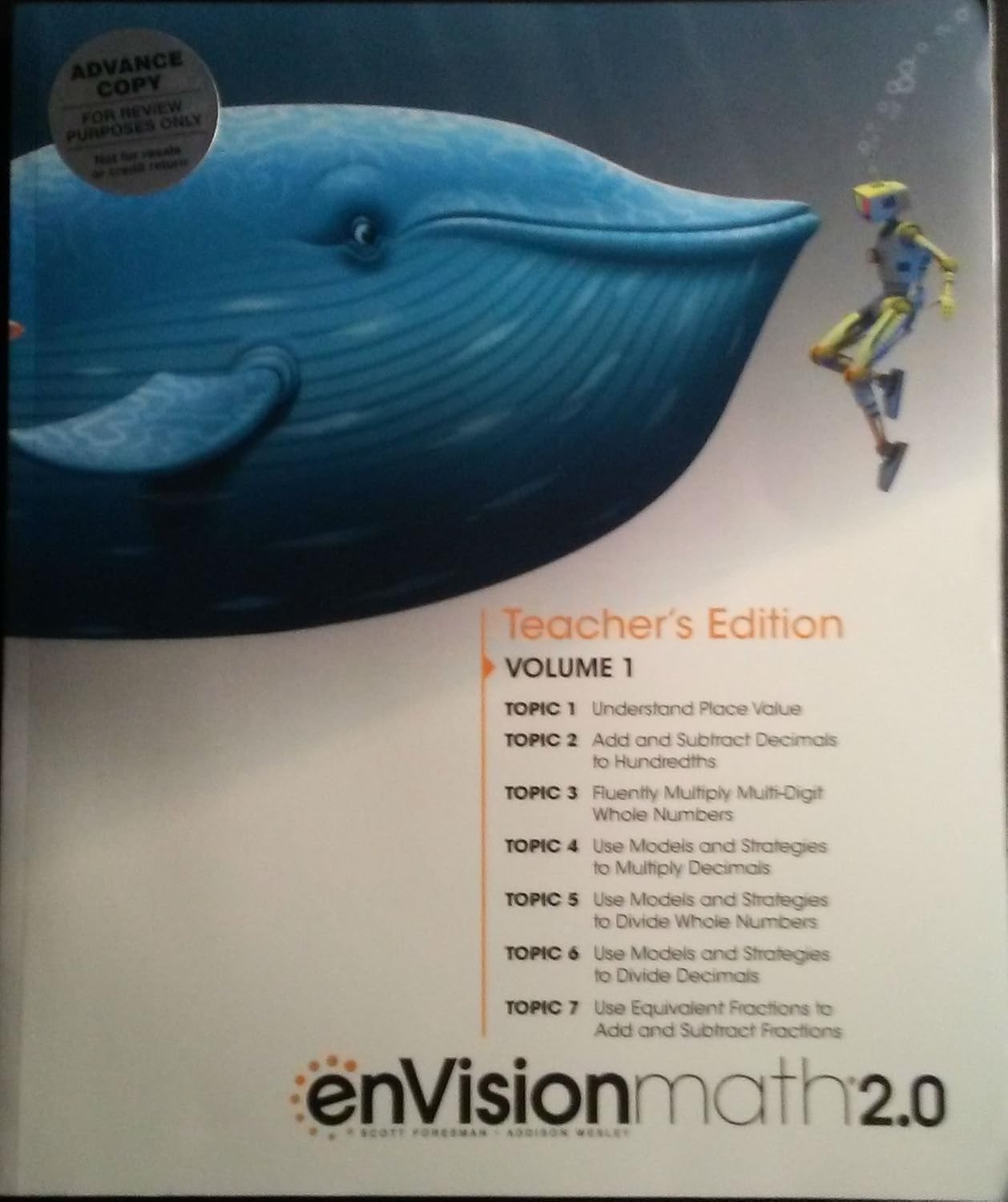 enVIsion math 2.0 Teachers edition Volume 1 Topics 1-7 Grade 5: Addison ...
