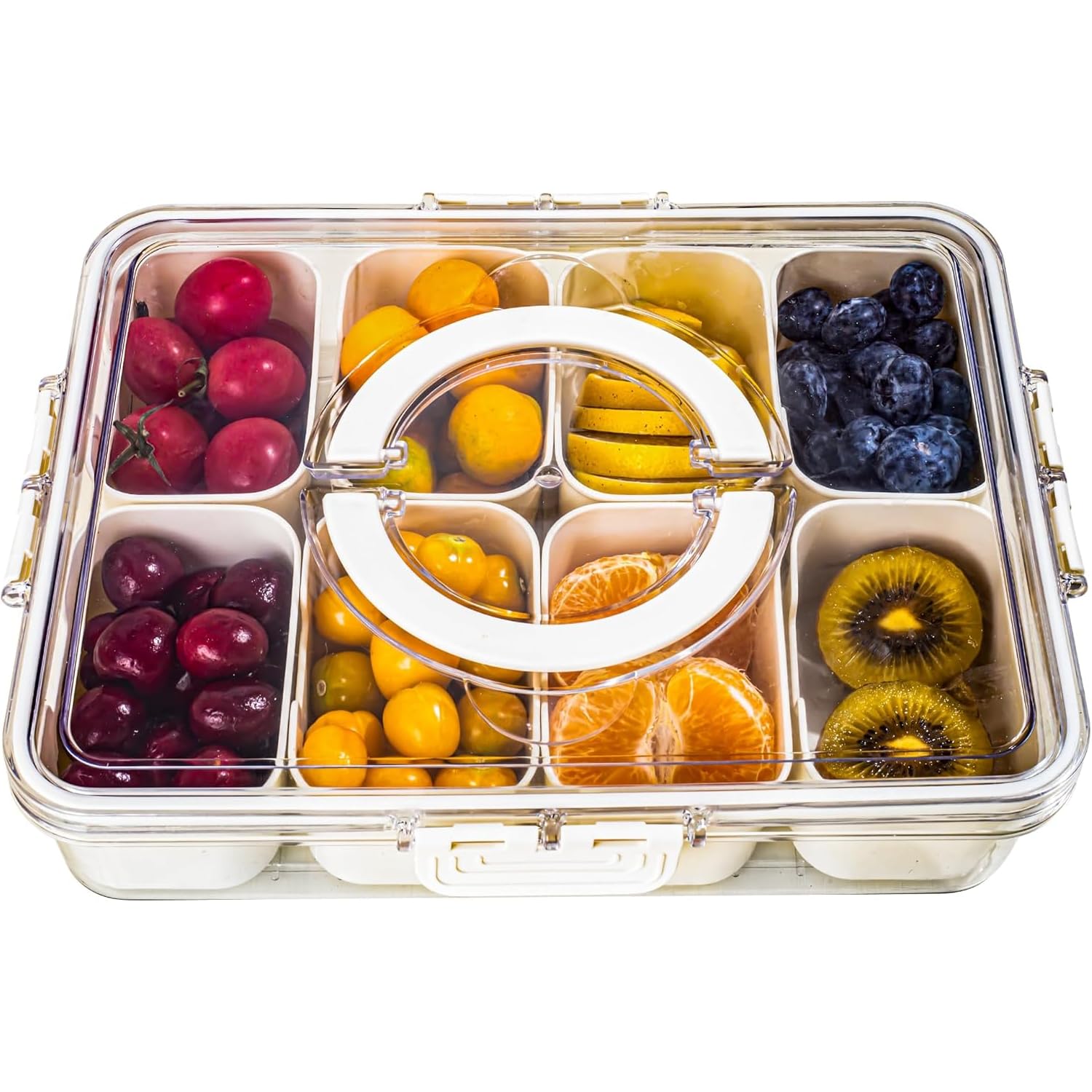 TinyDeer Divided Serving Tray with Lid, Snackle Box Container, Snack ...