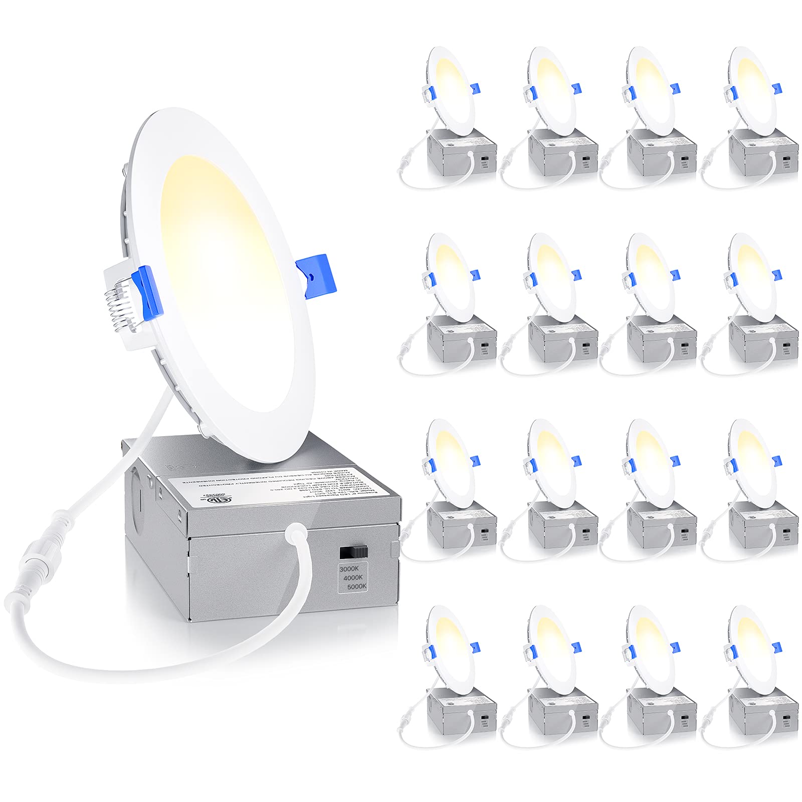 Snapklik.com : Ensenior 16 Pack 4 Inch LED Recessed Ceiling Light