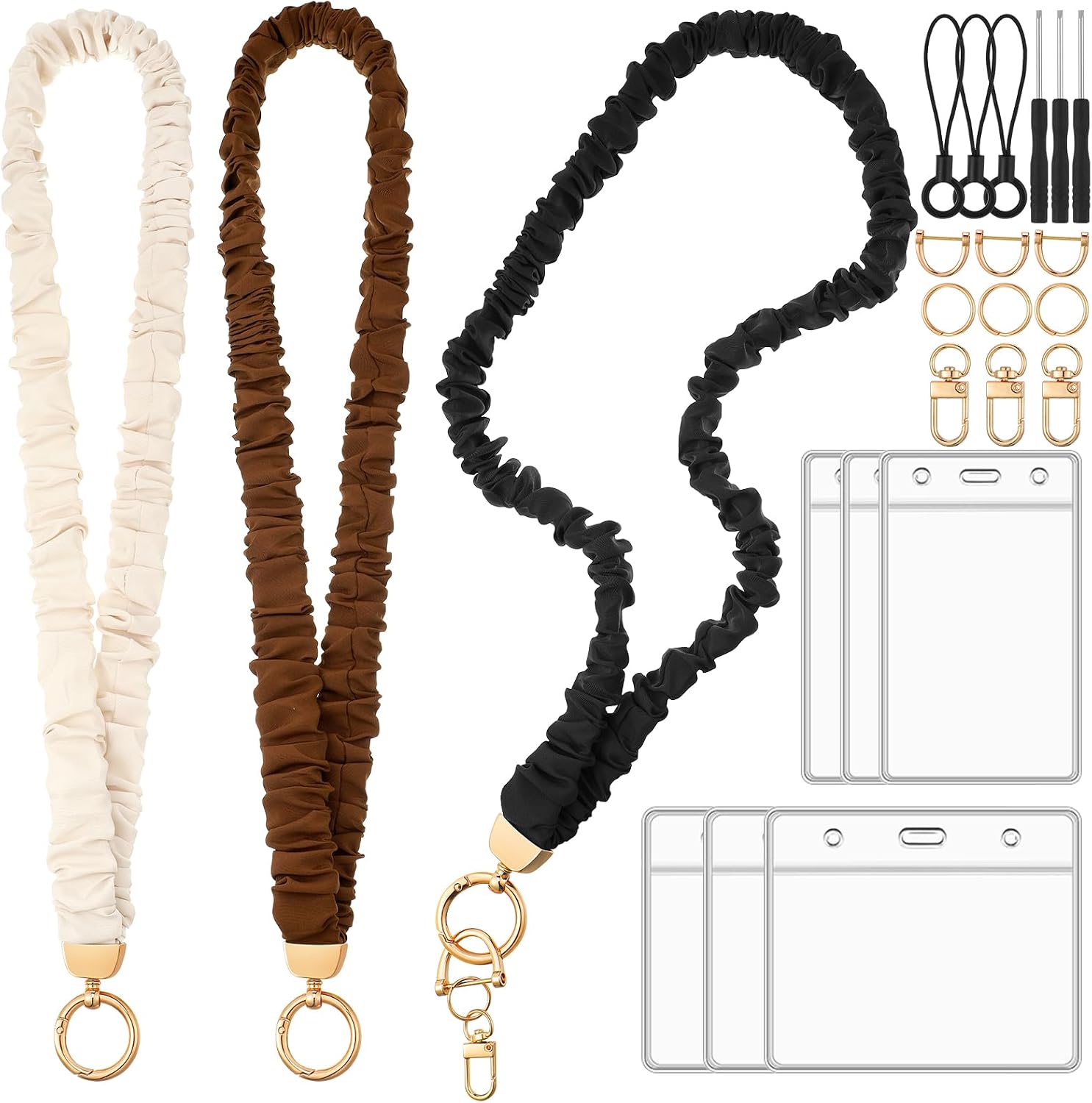 Amazon.com: HairChrysm Scrunchie Lanyards for ID Badges, Stretchy ...