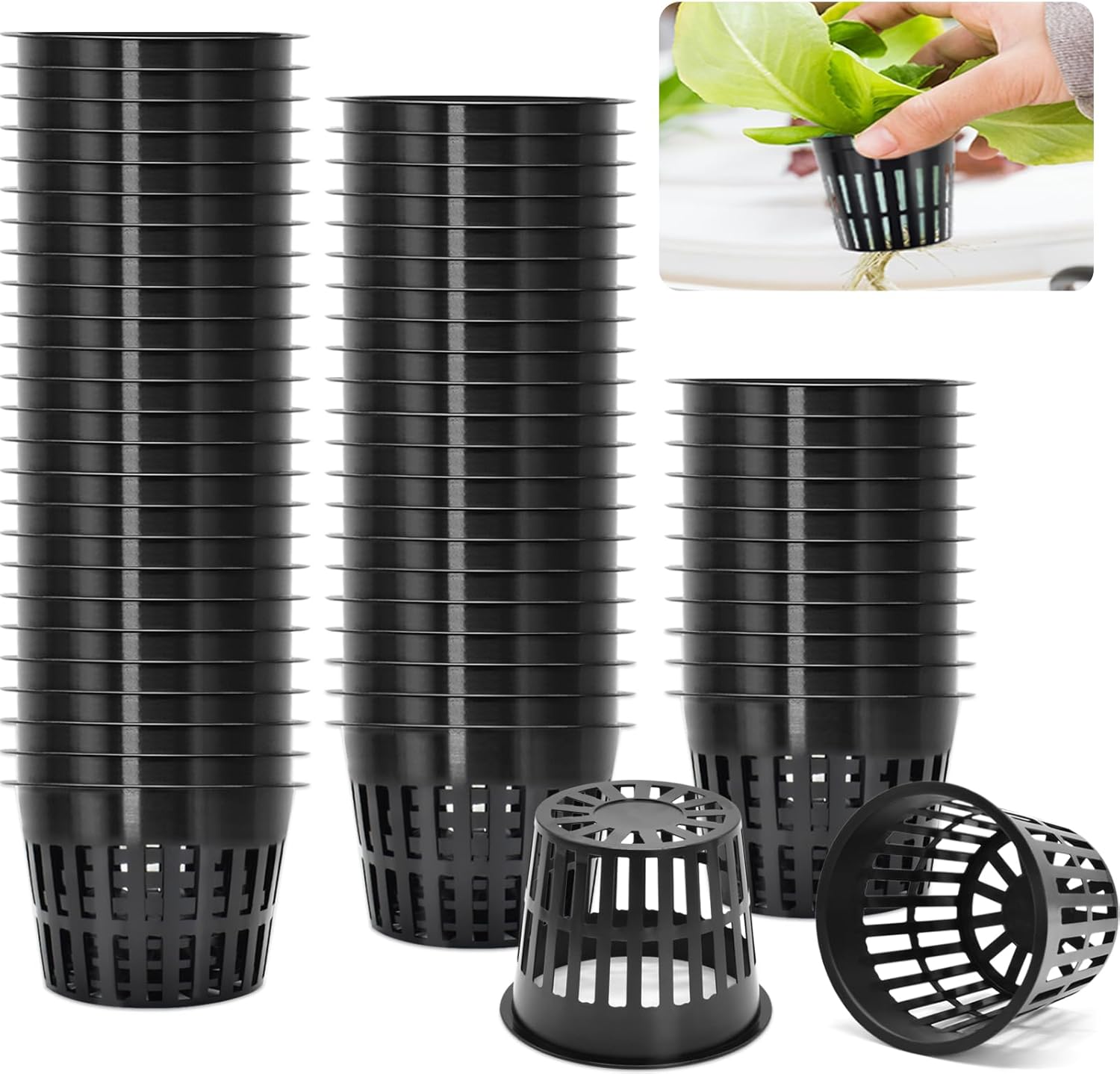 Amazon.com : ZeeDix 50 Pack 3 Inch Garden Slotted Mesh Net Cups- Plant ...
