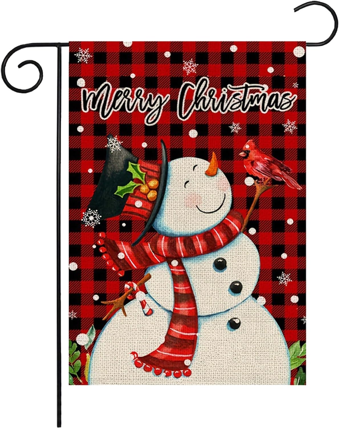 Amazon.com : Snowman Christmas Garden Flags 12x18 Double Sided, Red ...