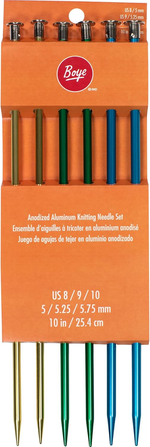 Amazon.com: Boye 32936600000M Aluminum Knitting Needle Set, US Sizes 8 ...