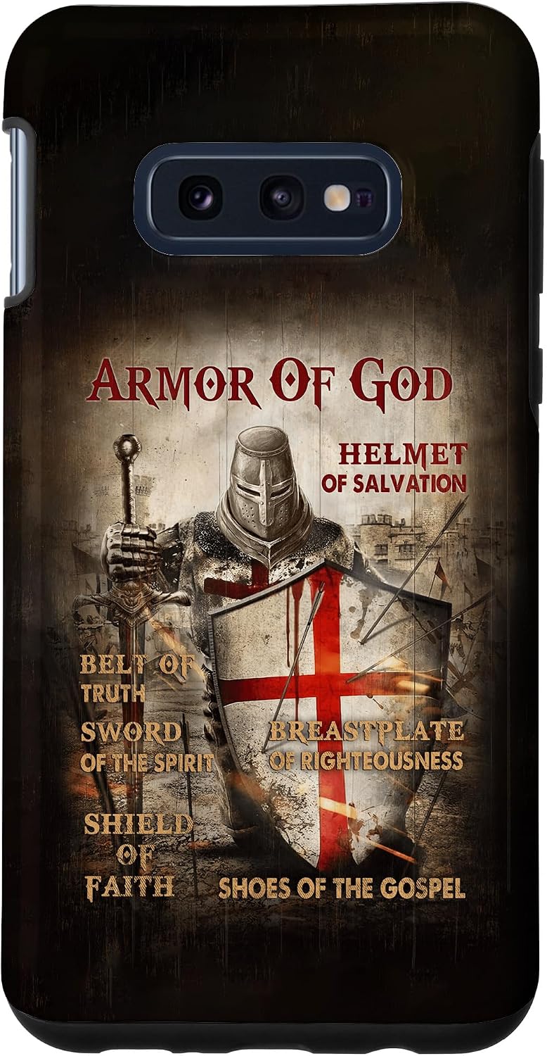 Amazon.com: Galaxy S10e Red Cross Jesus Drawing Armor Of Case : Cell ...