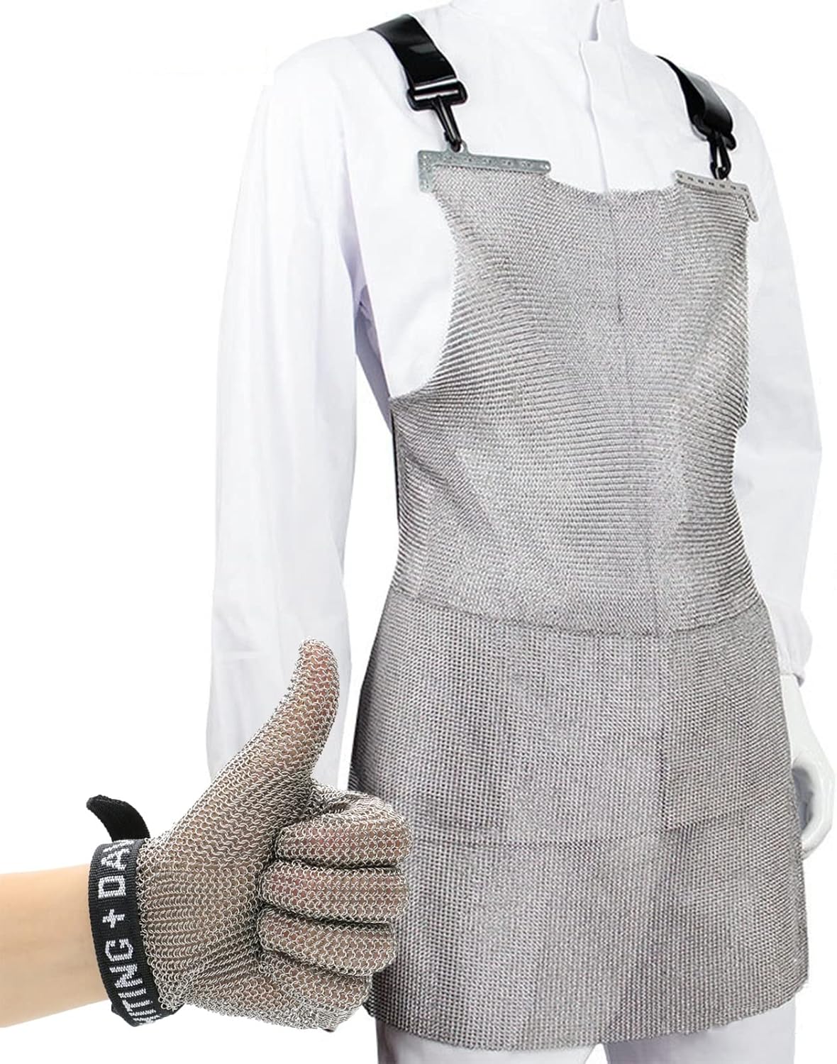 Amazon.com: Cut-Resistant Apron with Wire Gloves, for Slaughter, Glass ...