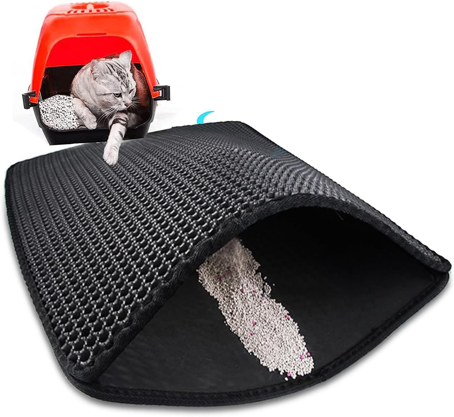 AUGUSTYUE Estera de arena para gatos, tapete para atrapar Arena para ...