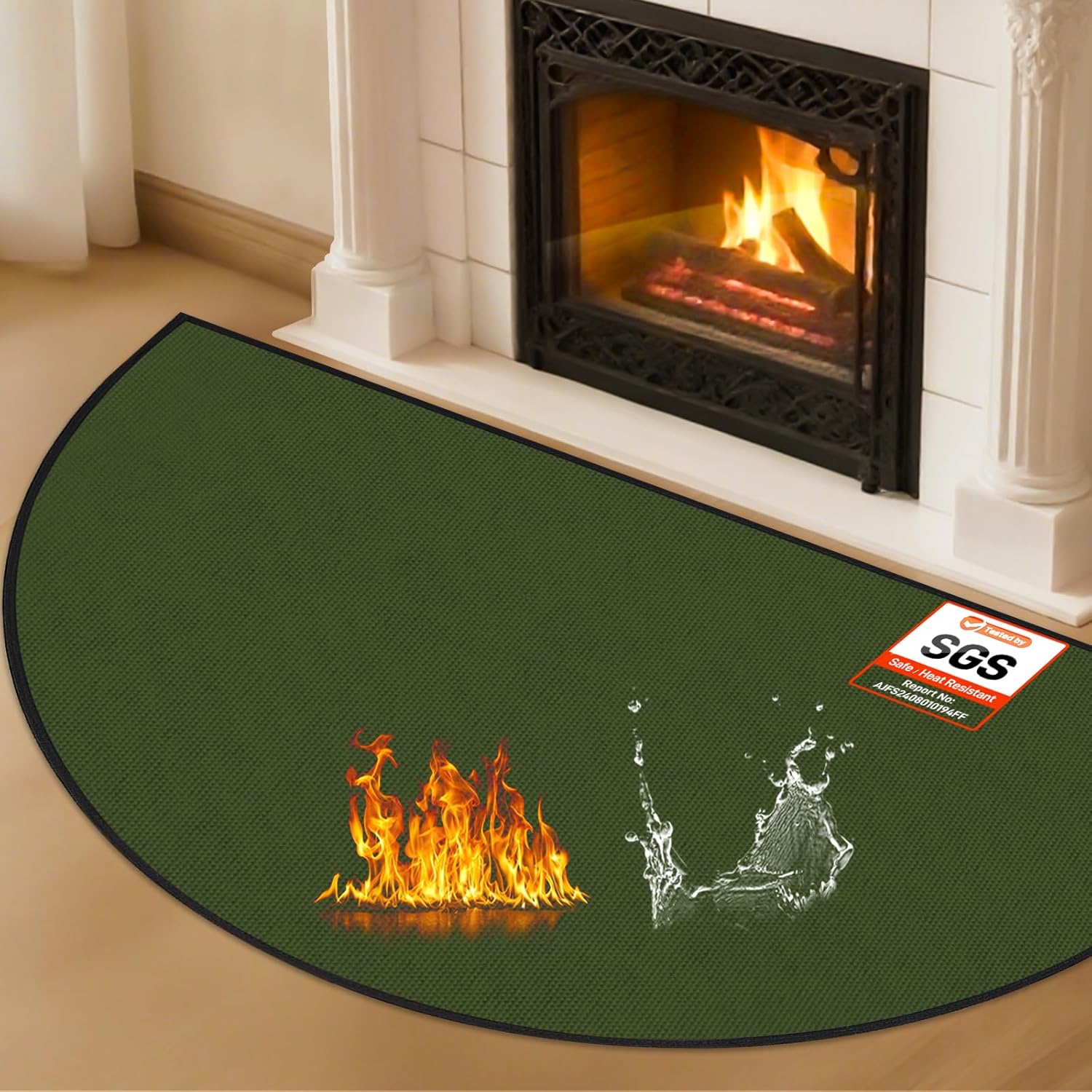Amazon.com: Hearth Rugs for Fireplaces Fire Resistant, 59 x 32 inch ...