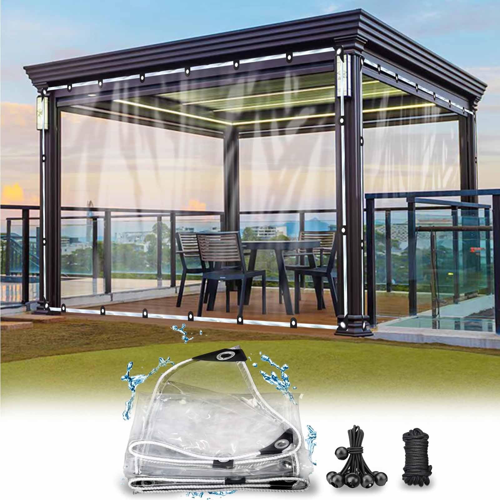 10X14 Clear Tarps Heavy Duty Waterproof Tarp with More Grommet, 14mil ...