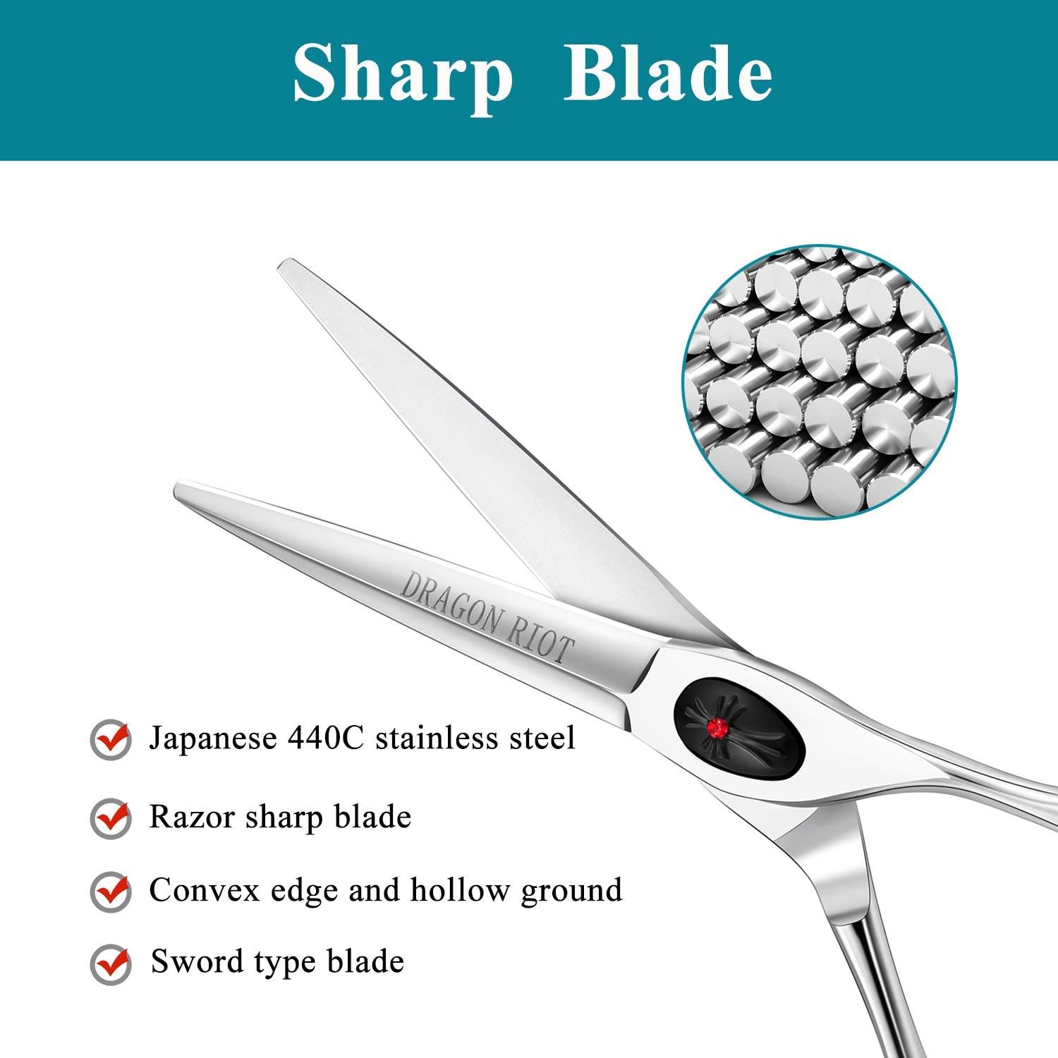 DRAGON RIOT 6.0″ Professional Hair Cutting Scissors Razor Sharp Hair ...