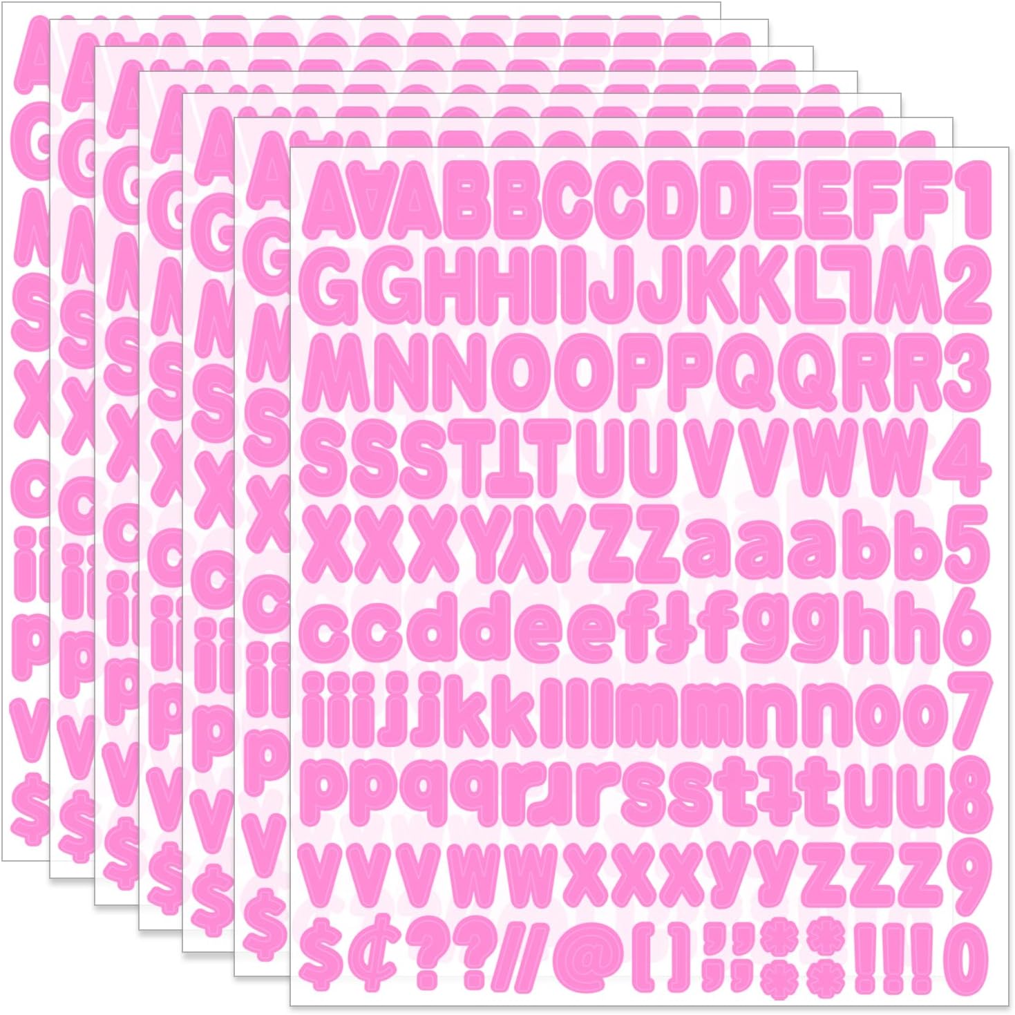 Amazon.com: Alphabet Sticker, 1'' Pink Letter Stickers - 12 Sheets ...