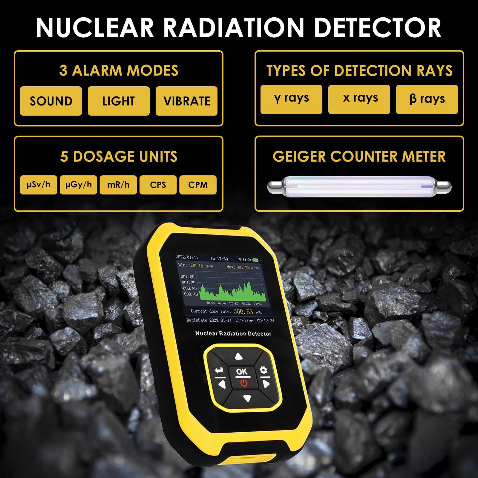 Snapklik.com : Geiger Counter Nuclear Radiation Detector,Handheld Radiation Dosimeter