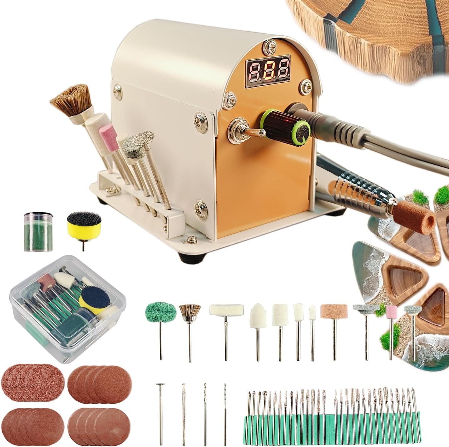 Amazon.com: Electric Resin Polishing Kit，Retro Portable 100W Power ...