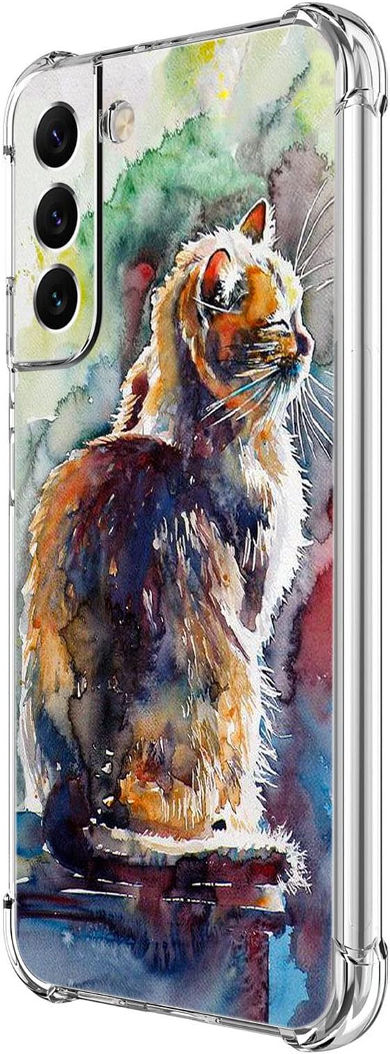 Amazon.com: Beaucov Galaxy S22 Case, Cute Cat Painting Drop Protection ...