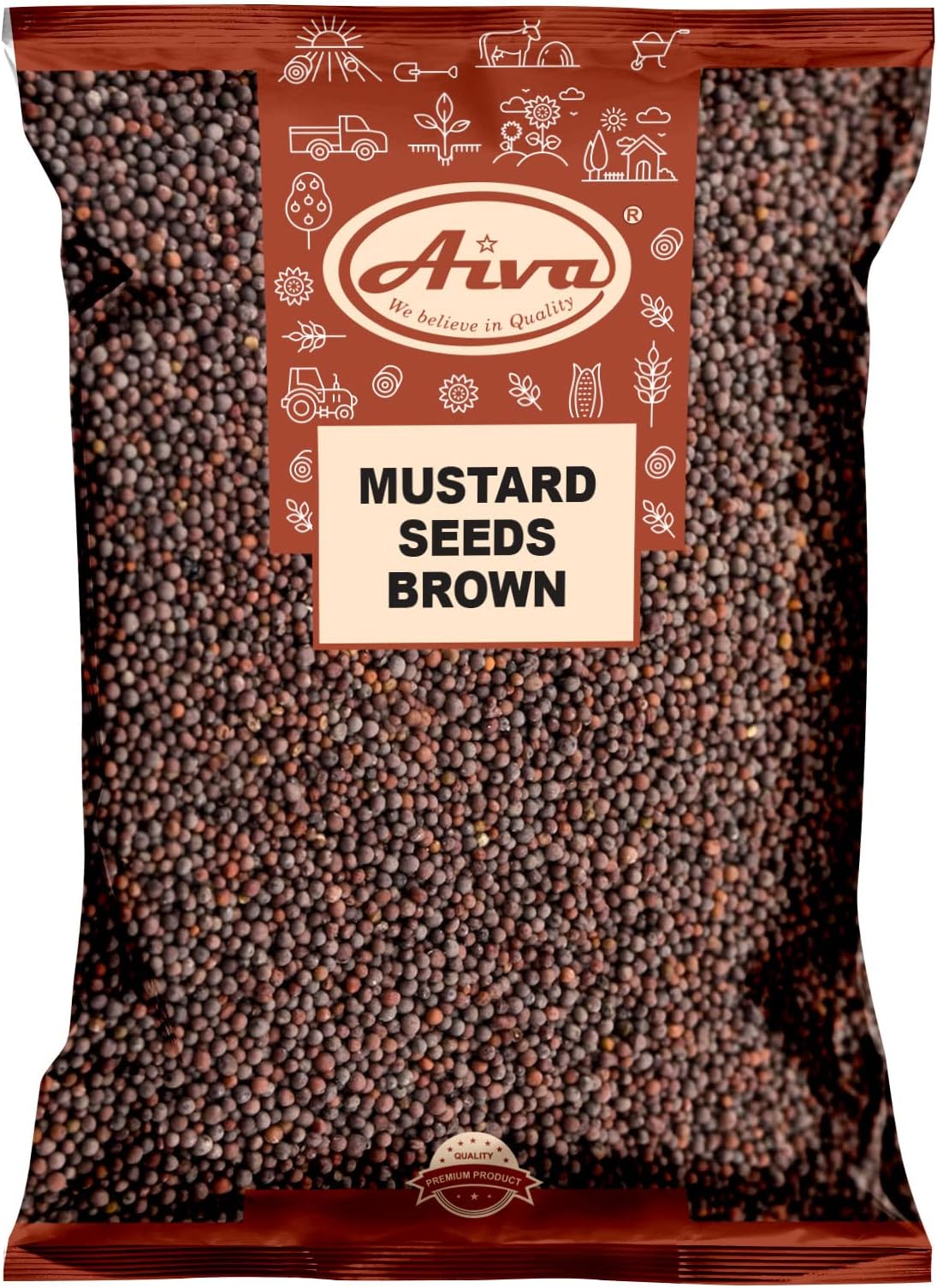 Amazon.com : AIVA Mustard Seeds Brown (RAI SARSON) Whole I All Natural ...