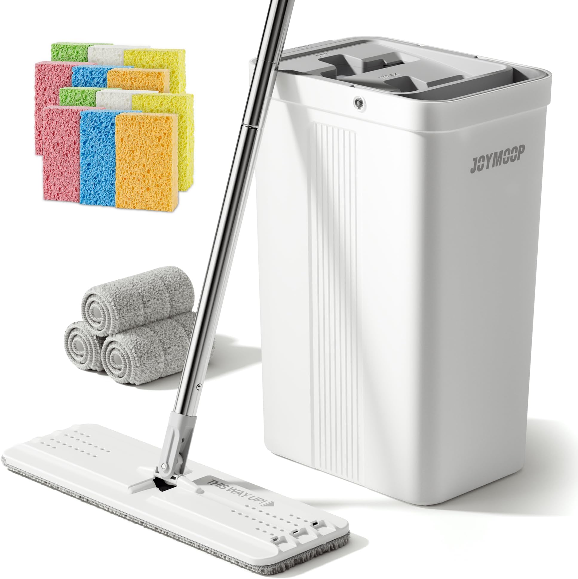 Amazon.com: JOYMOOP Mop and Bucket with Wringer Set and 12pcs-Colorful ...