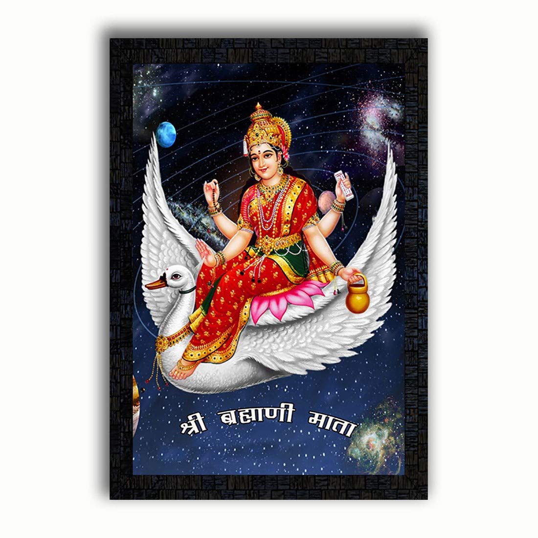 pnf Brahmani MATA with Wooden Synthetic Frame Painting with Acrylic ...