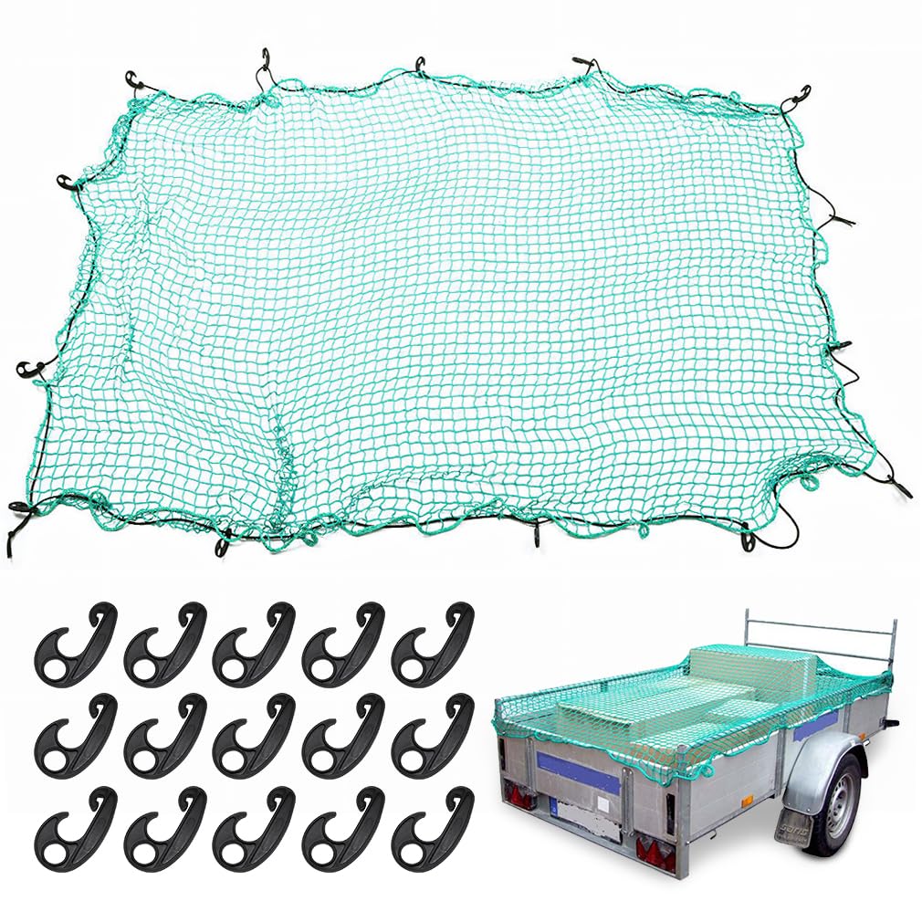 Cargo Net for Trailer, 2m × 3m Large Trailer Net with Bungee Cord and ...