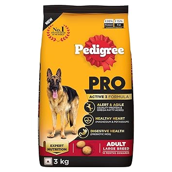 Pedigree Pro Adult Large Breed, Dry Dog Food (18 Months Onwards), 3 Kg ...