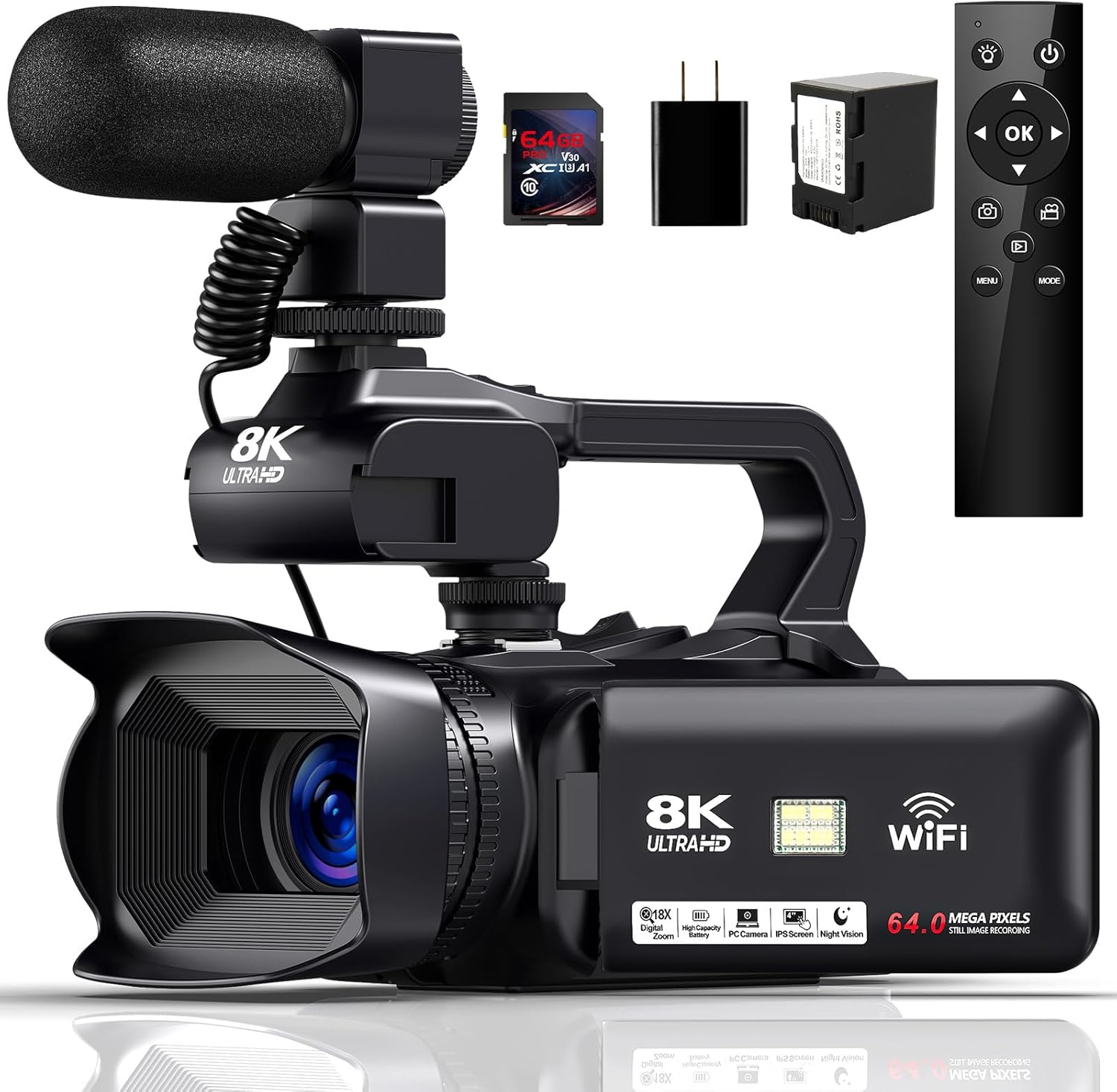 Amazon.com : JIOWEATHER 8K Video Camera Camcorder HD 64MP 18X Digital ...